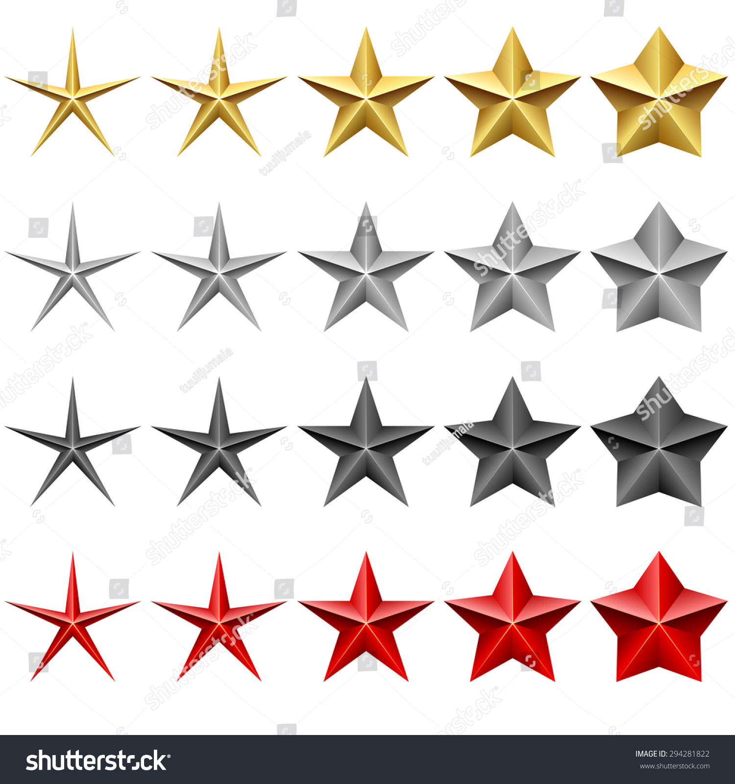 Star Icons Vector Set Isolated On Stock Vector (Royalty Free) 294281822 ...