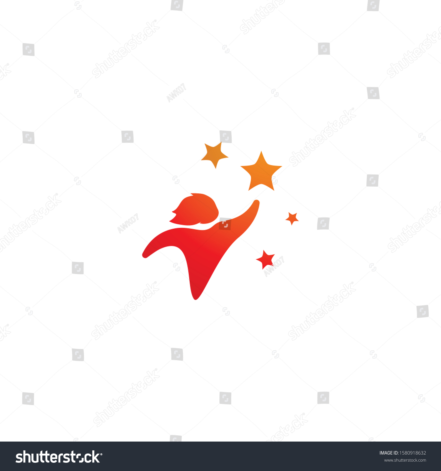 Star Kids Logo Vector Template Stock Vector (Royalty Free) 1580918632