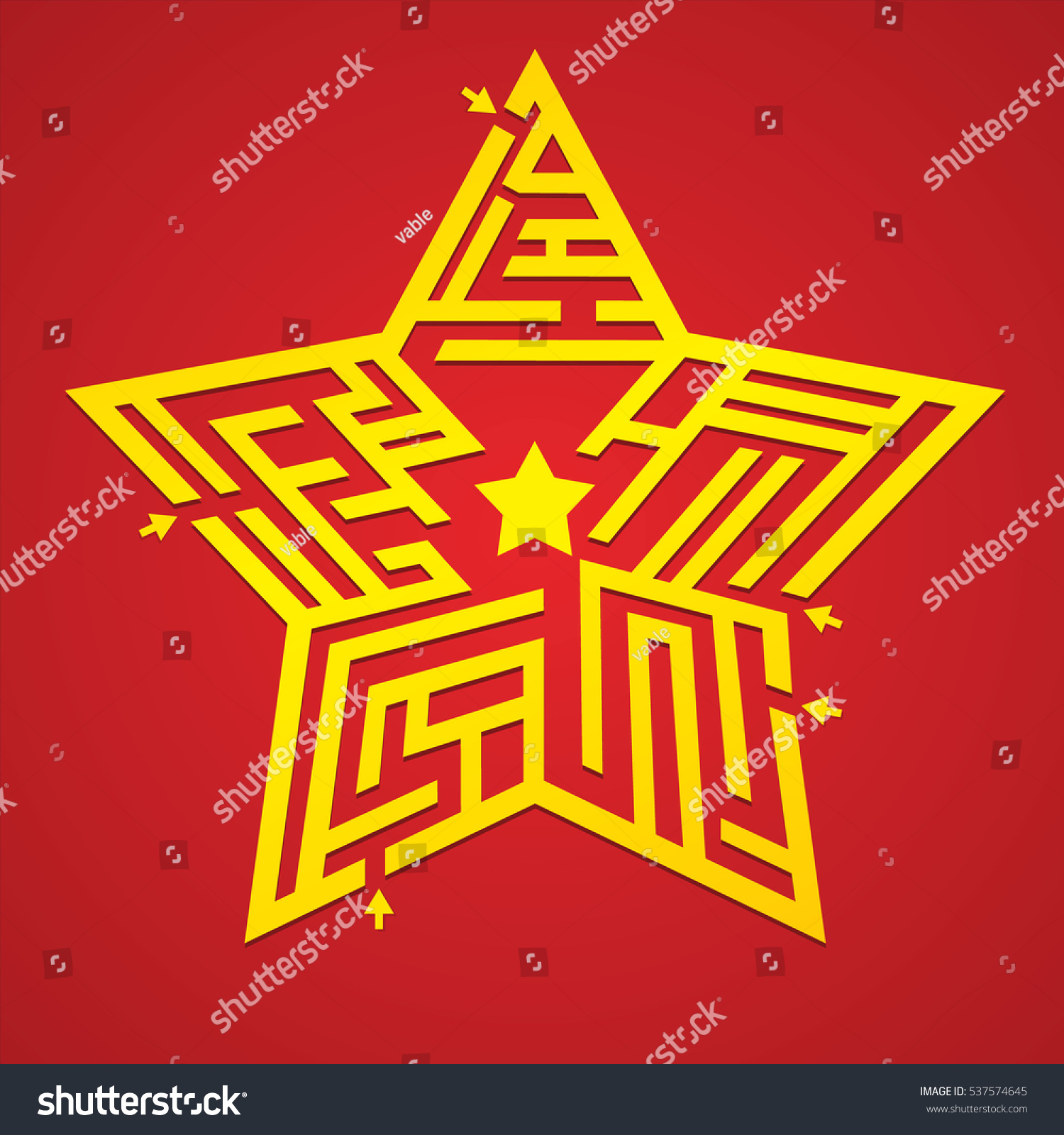 Star Labyrinth Maze Game: vector de stock (libre de regalías) 537574645 ...
