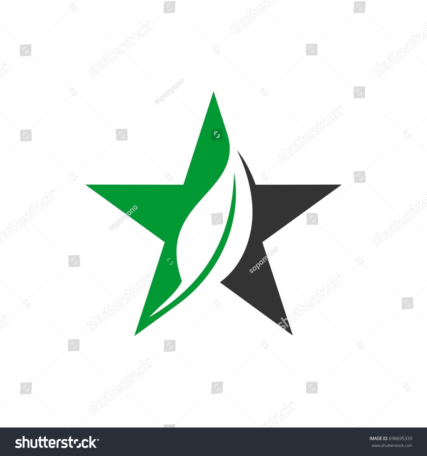 Star Leaf Logo Template Illustration Design Stock Vector (Royalty Free ...