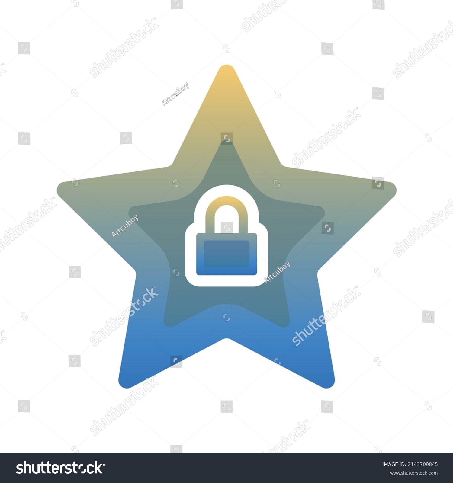 Star Lock Logo Element Design Template Stock Vector (Royalty Free ...