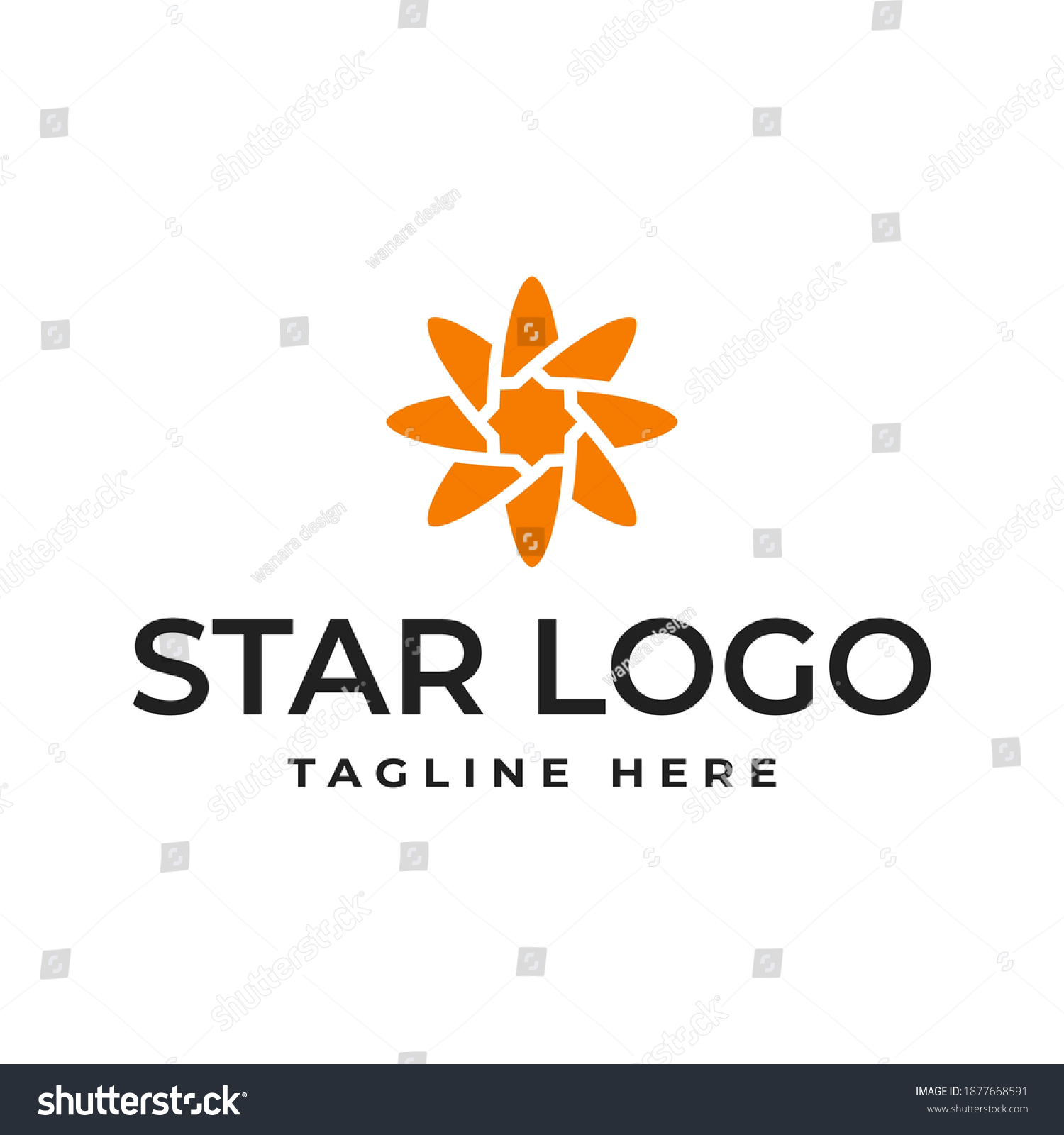 Star Logo Design Outline Style Outer Stock Vector (Royalty Free ...