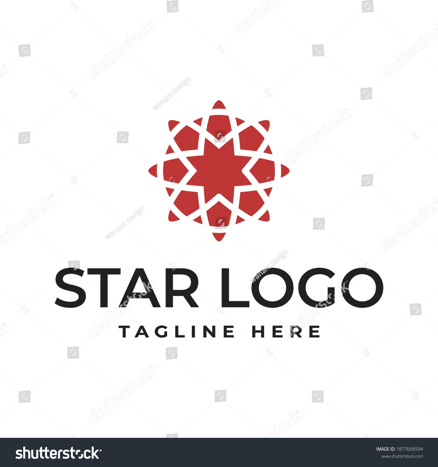 Star Logo Design Outline Style Outer Stock Vector (Royalty Free ...