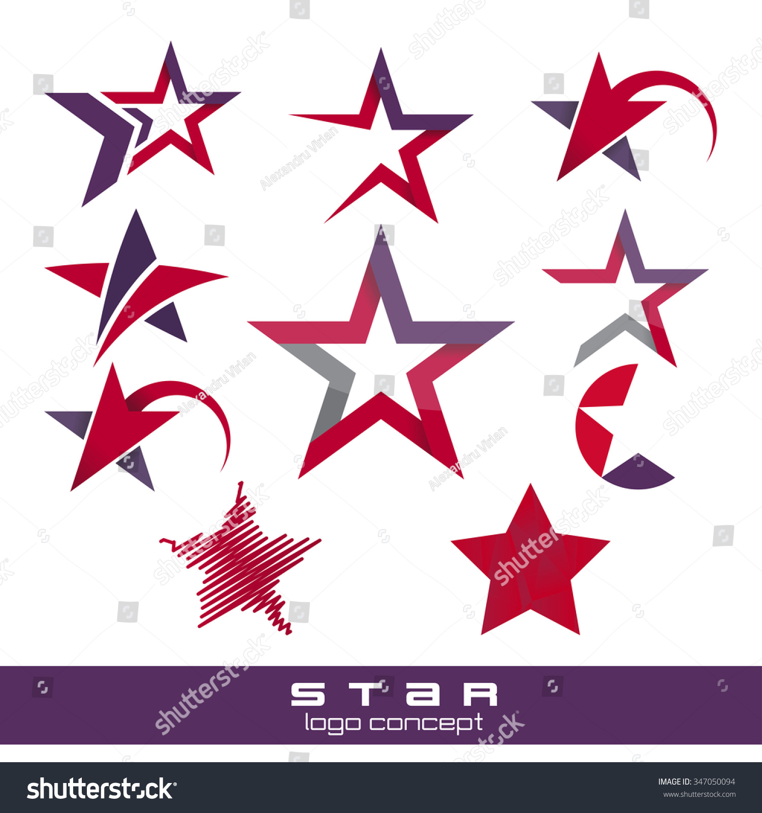 Star Logo Pack Stock Vector (Royalty Free) 347050094