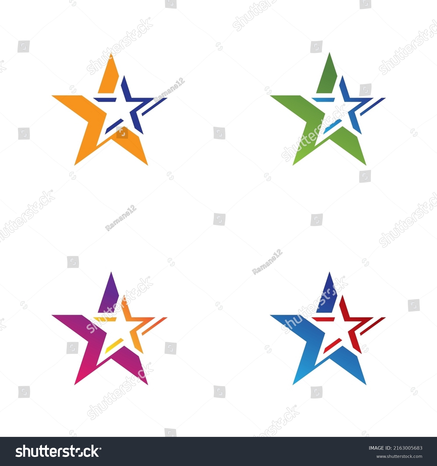Star Logo Vector Icon Set Stock Vector (Royalty Free) 2163005683 ...