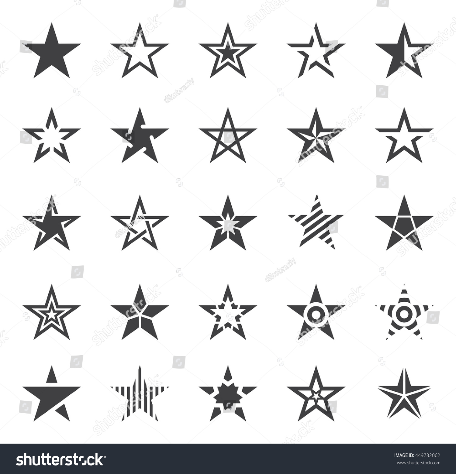 Star Shape Icons Illustration Stock Vector 449732062 - Shutterstock