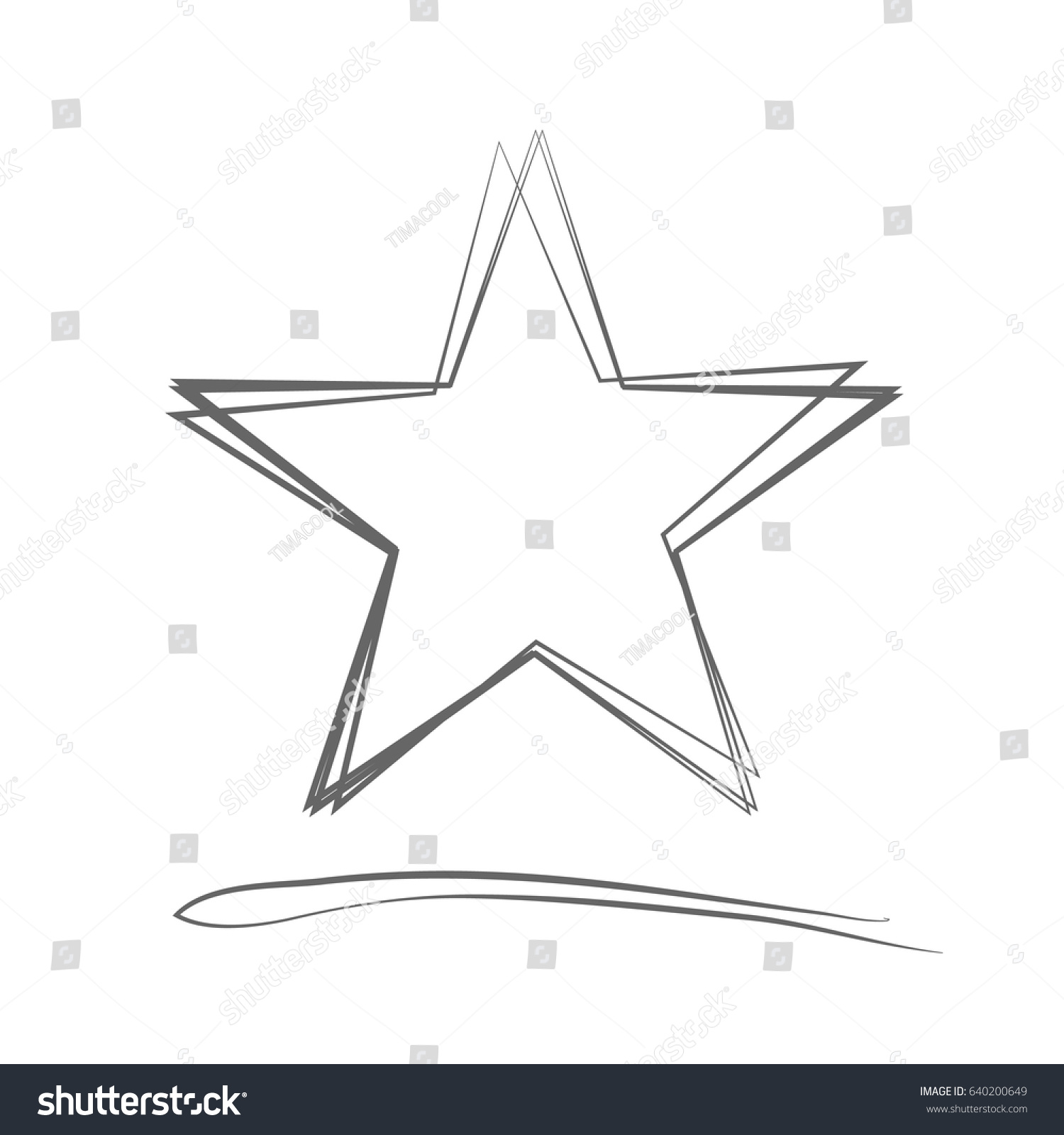 Star Sketch Vector Illustration Stock Vector (Royalty Free) 640200649 ...