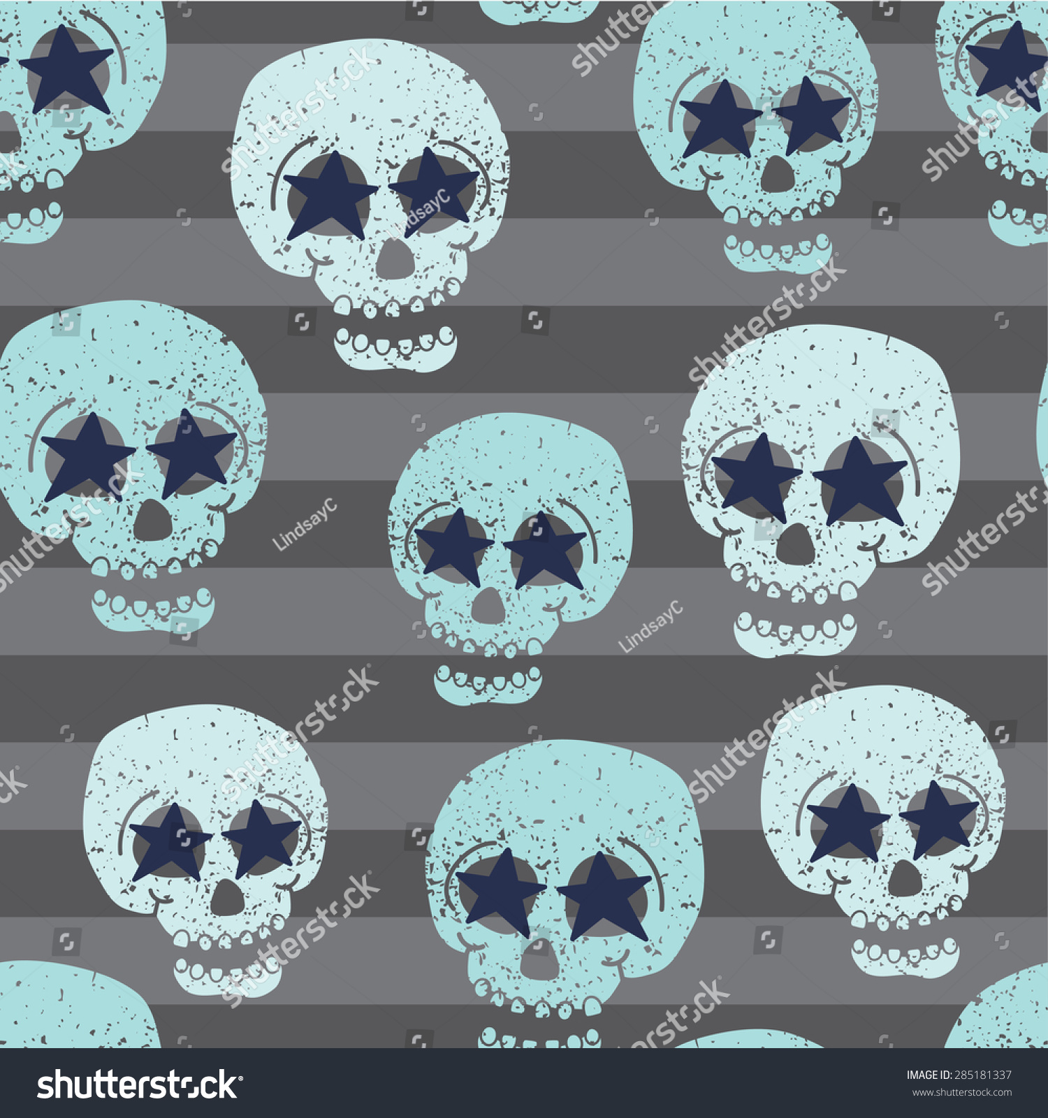 Star Skull Seamless Repeat Wallpaper Stock Vector (Royalty Free) 285181337