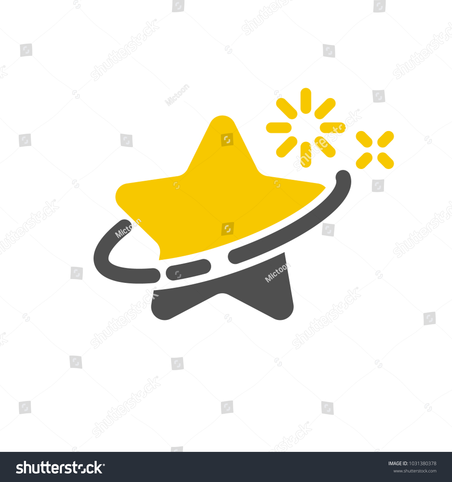 Star Swoosh Logo Icon Stock Vector (Royalty Free) 1031380378