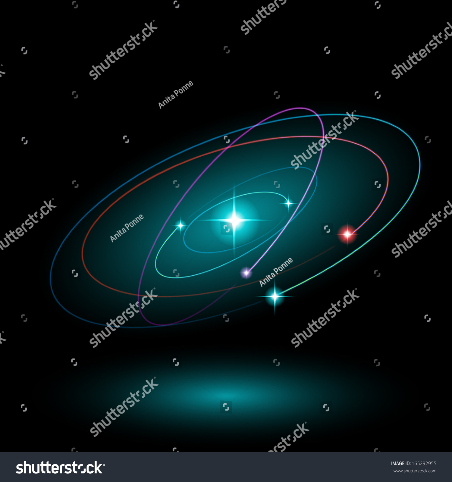 Star System Orbiting Planets Eps10 Vector Stock Vector (Royalty Free ...