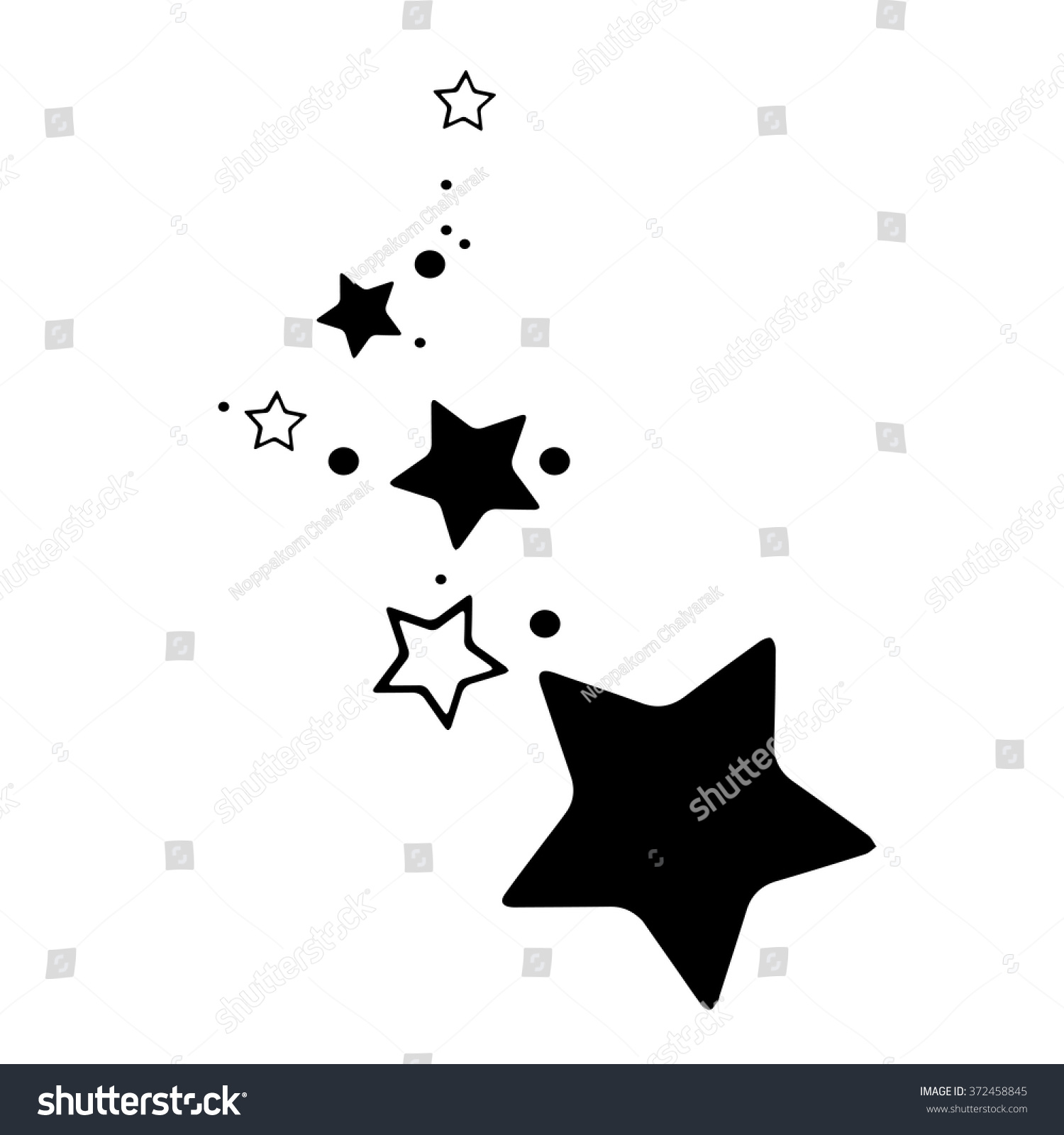 Star Tattoo Stock Vector (Royalty Free) 372458845