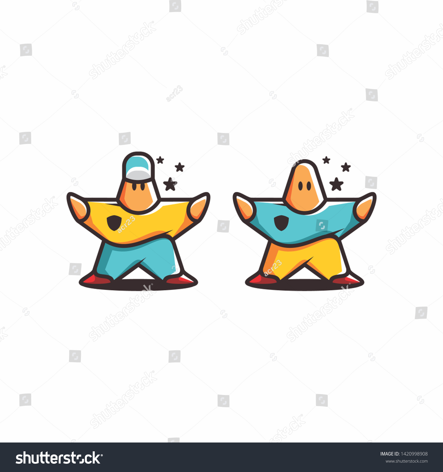 Star Vector Logo Cartoon Character Icon Stock Vector (Royalty Free ...