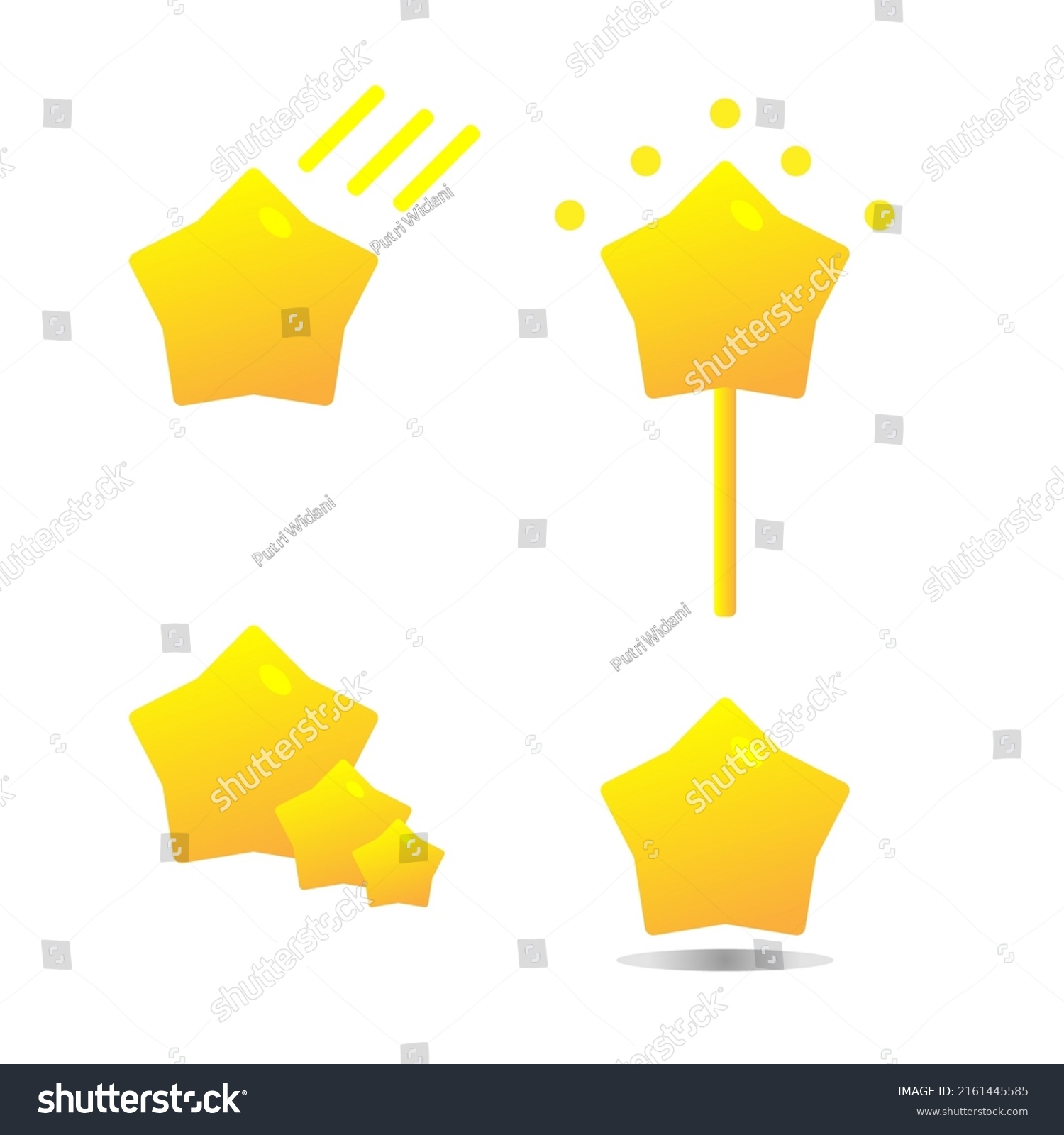 Star Vector Set Colored Illustration Stock Vector (Royalty Free ...