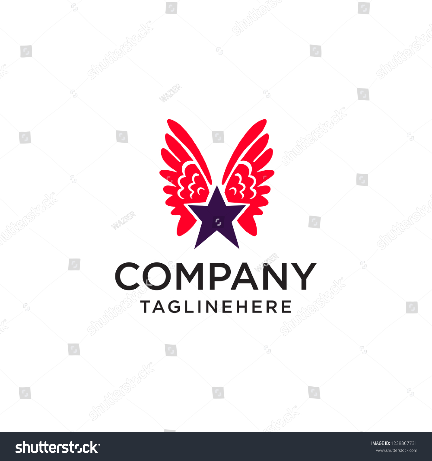 Star Wing Logo Icon Design Template Stock Vector (Royalty Free) 1238867731