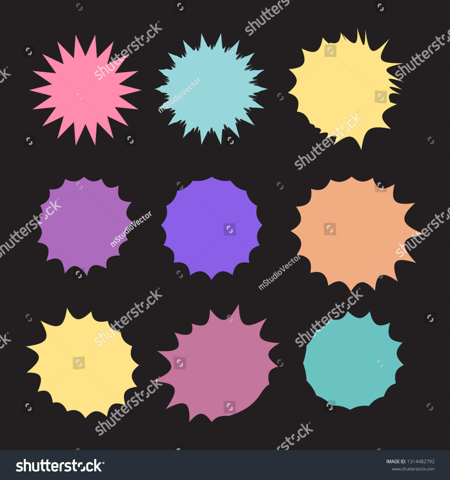 Starburst Explosion Comic Shapes Speech Boom Stock Vector (Royalty Free ...