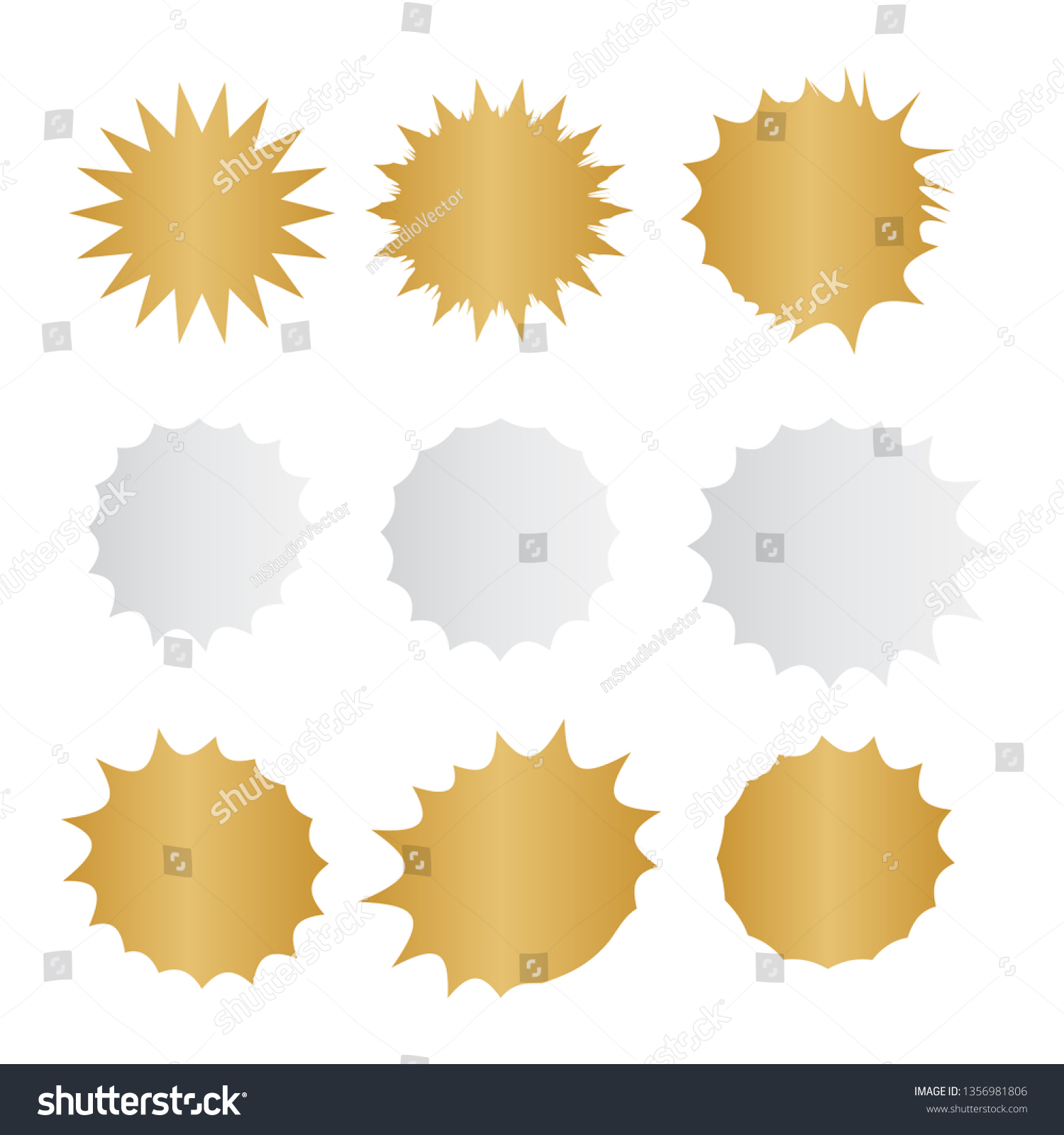 Starburst Explosion Comic Shapes Speech Boom Stock Vector (Royalty Free ...