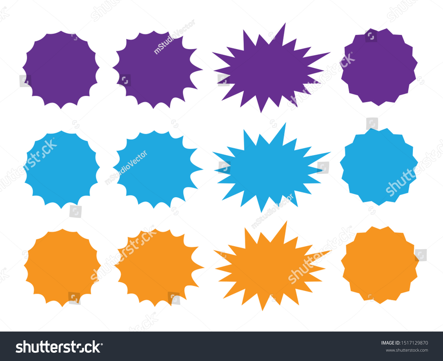 「Starburst Explosion Comic Shapes Speech Boom」のベクター画像素材（ロイヤリティフリー ...