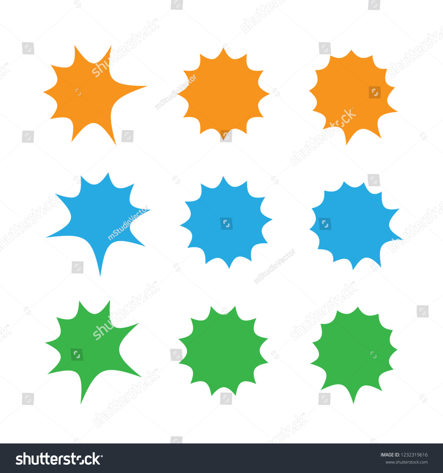 Starburst Explosion Comic Shapes Vector Speech: стоковая векторная ...