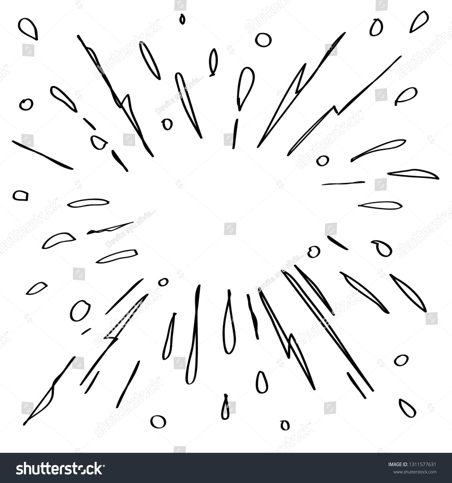 Starburst Hand Drawn Element Vector Stock Vector (Royalty Free) 1311577631