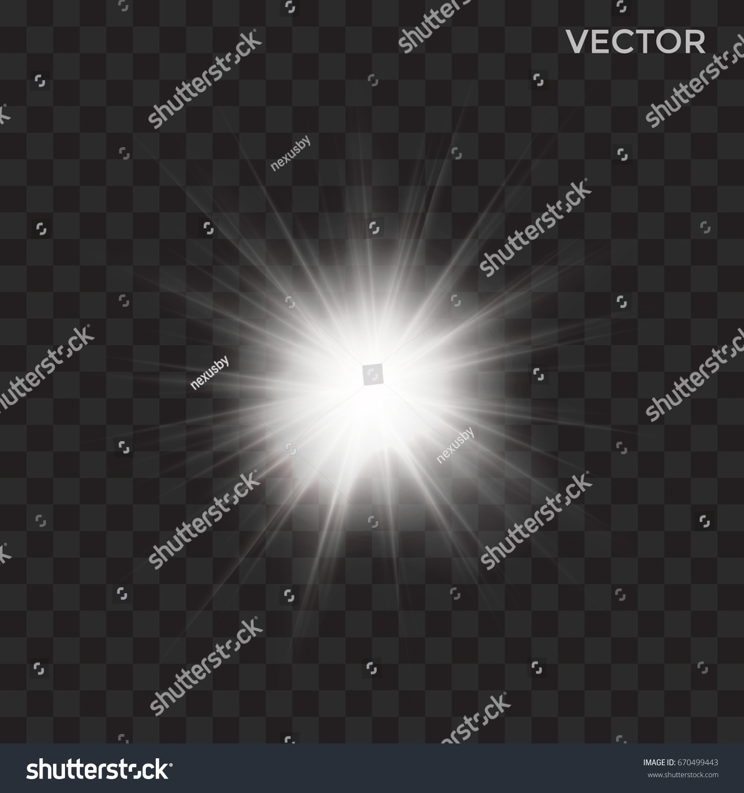 Starburst Vector Transparent White Light Stock Vector (Royalty Free ...
