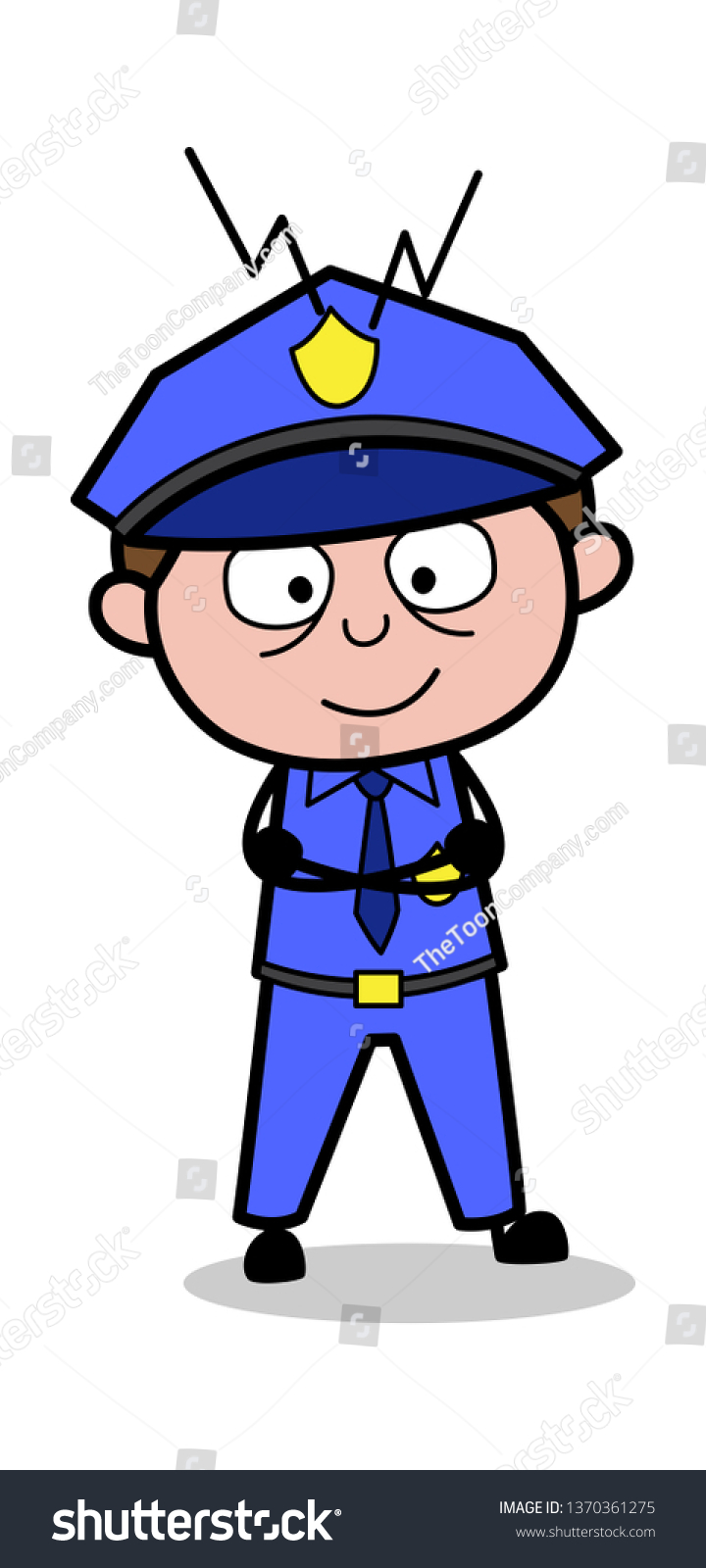 Staring Retro Cop Policeman Vector Illustration Stock Vector (Royalty ...