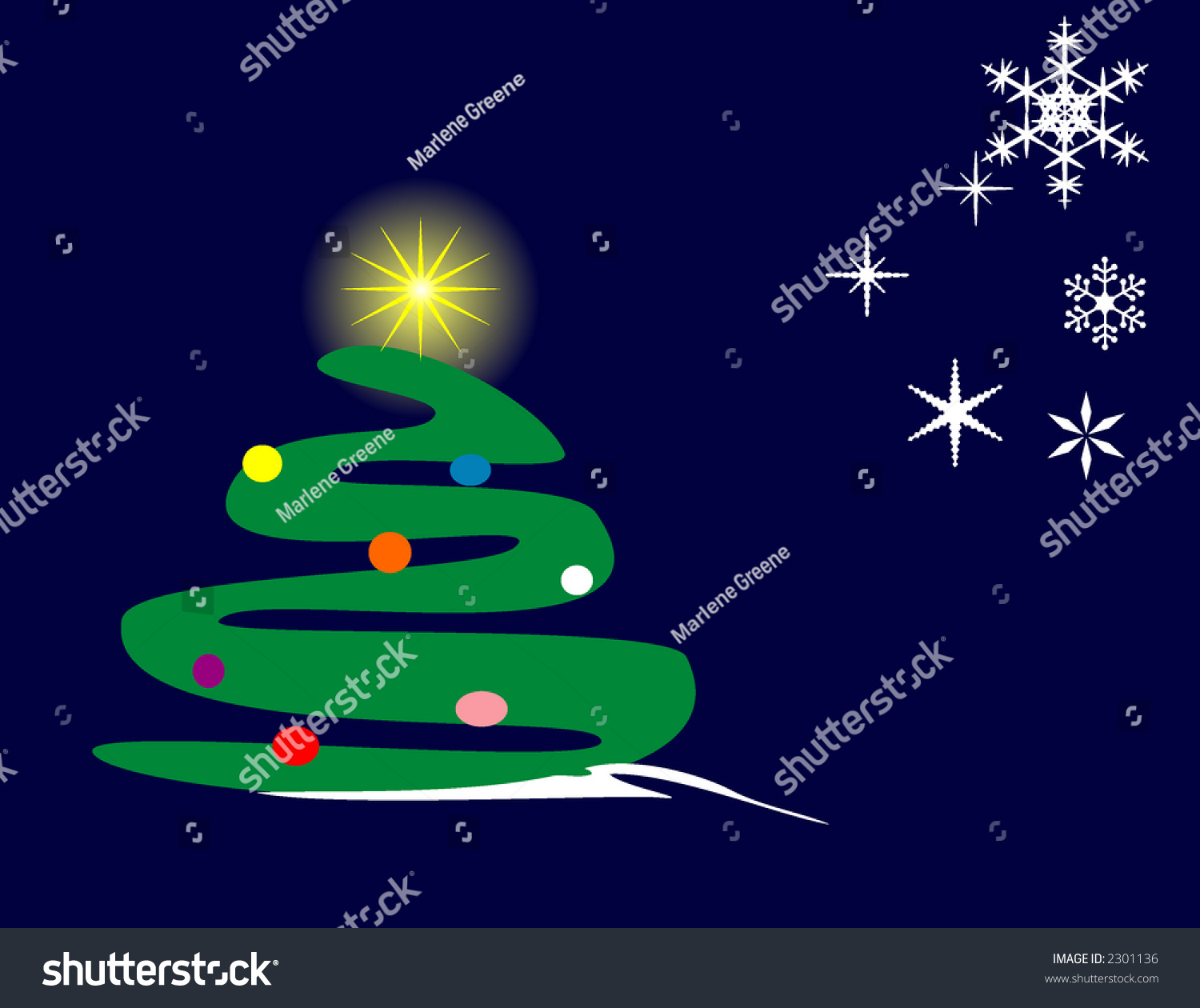 Starlight Tree Wmidnight Background Copy Space Stock Vector (Royalty ...