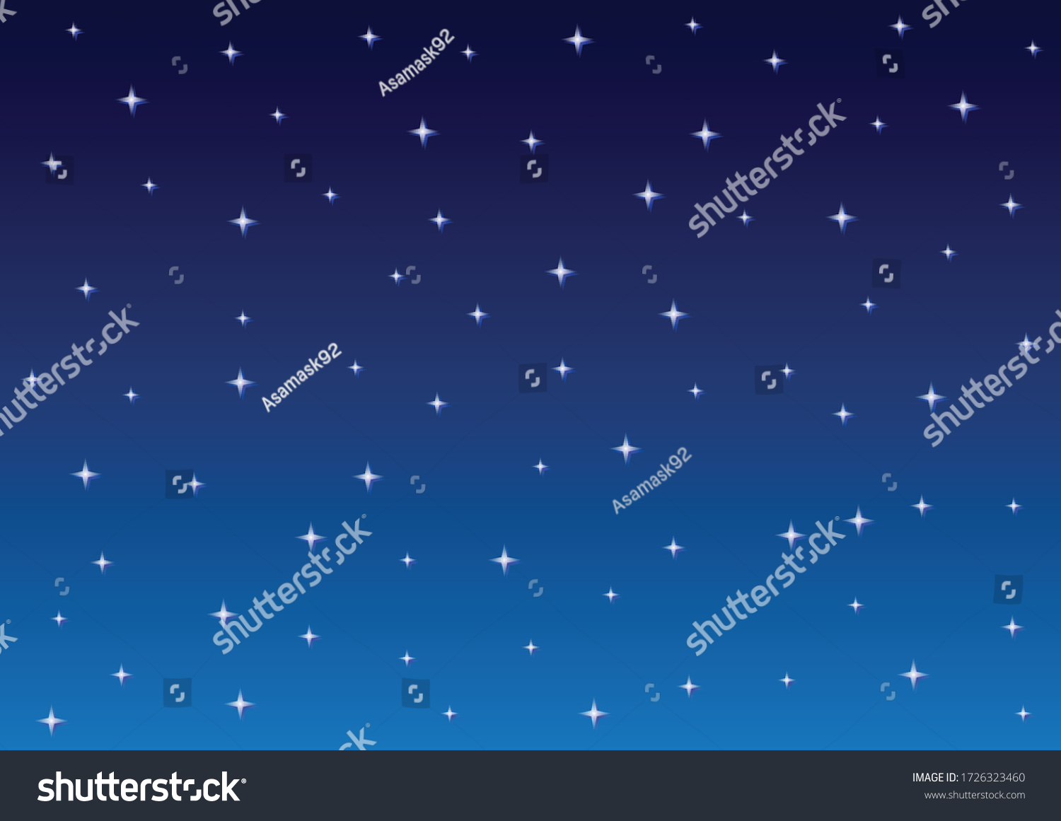 Starry Night Sky Background Vector Illustration 库存矢量图（免版税）1726323460 ...