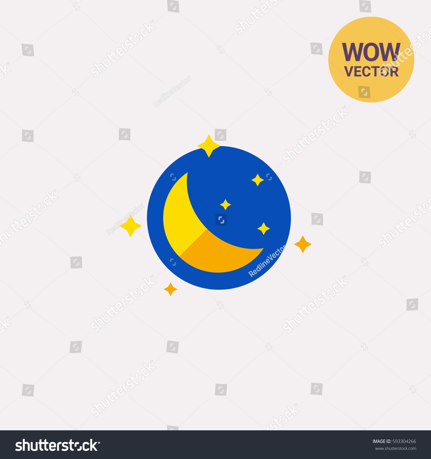 Starry Night Moon Icon Stock Vector (Royalty Free) 593304266 | Shutterstock
