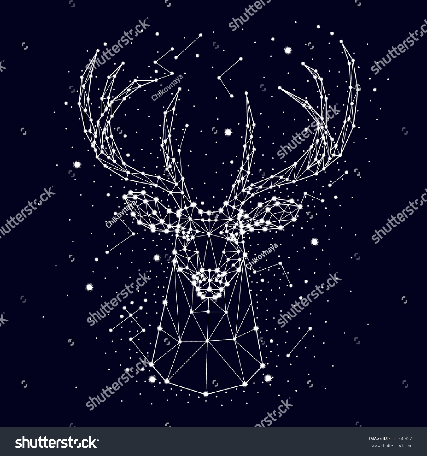 Starry Sky Constellation Deer Stock Vector (Royalty Free) 415160857