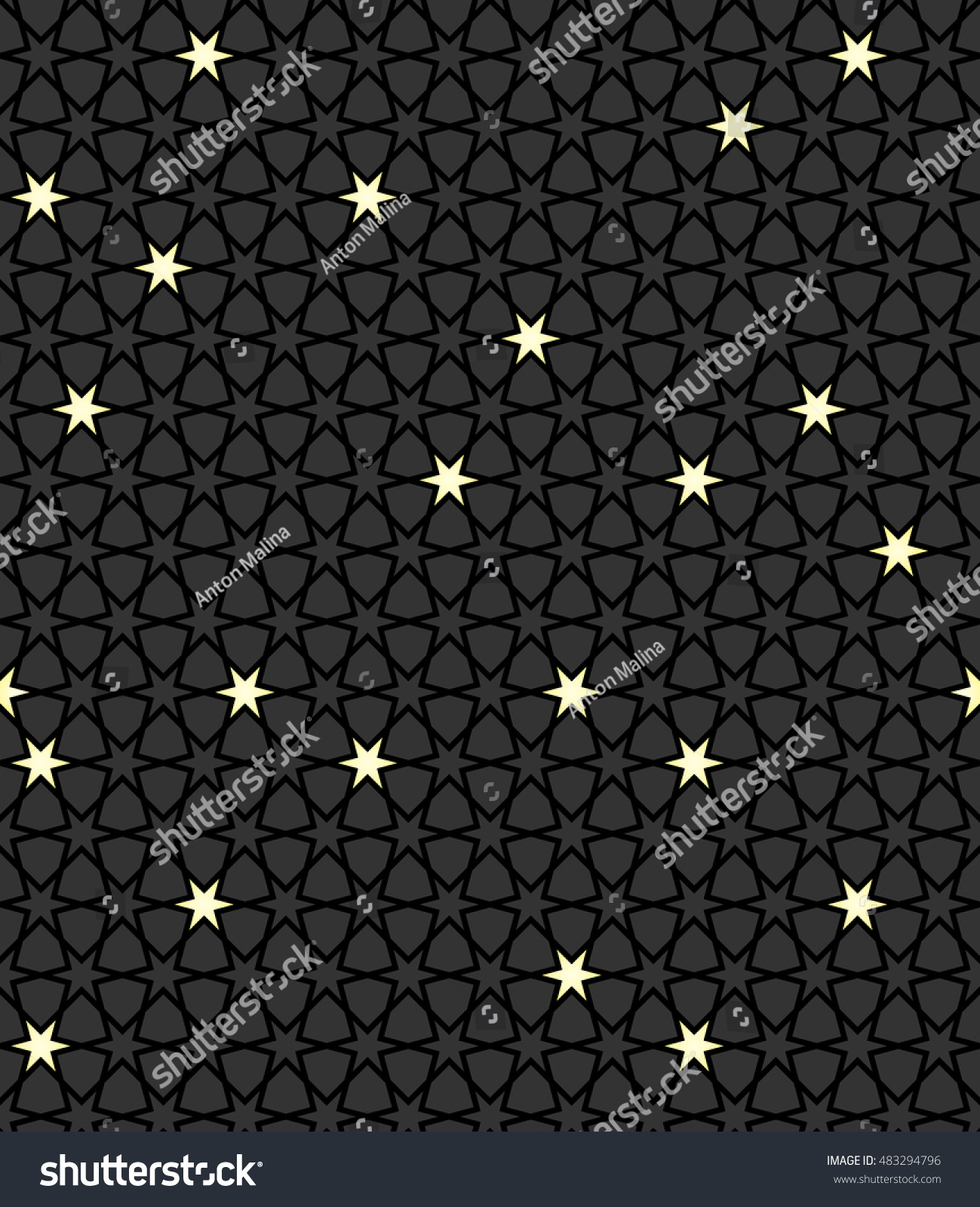 Starry Sky Islamic Art Moroccan Seamless Stock Vector (Royalty Free ...