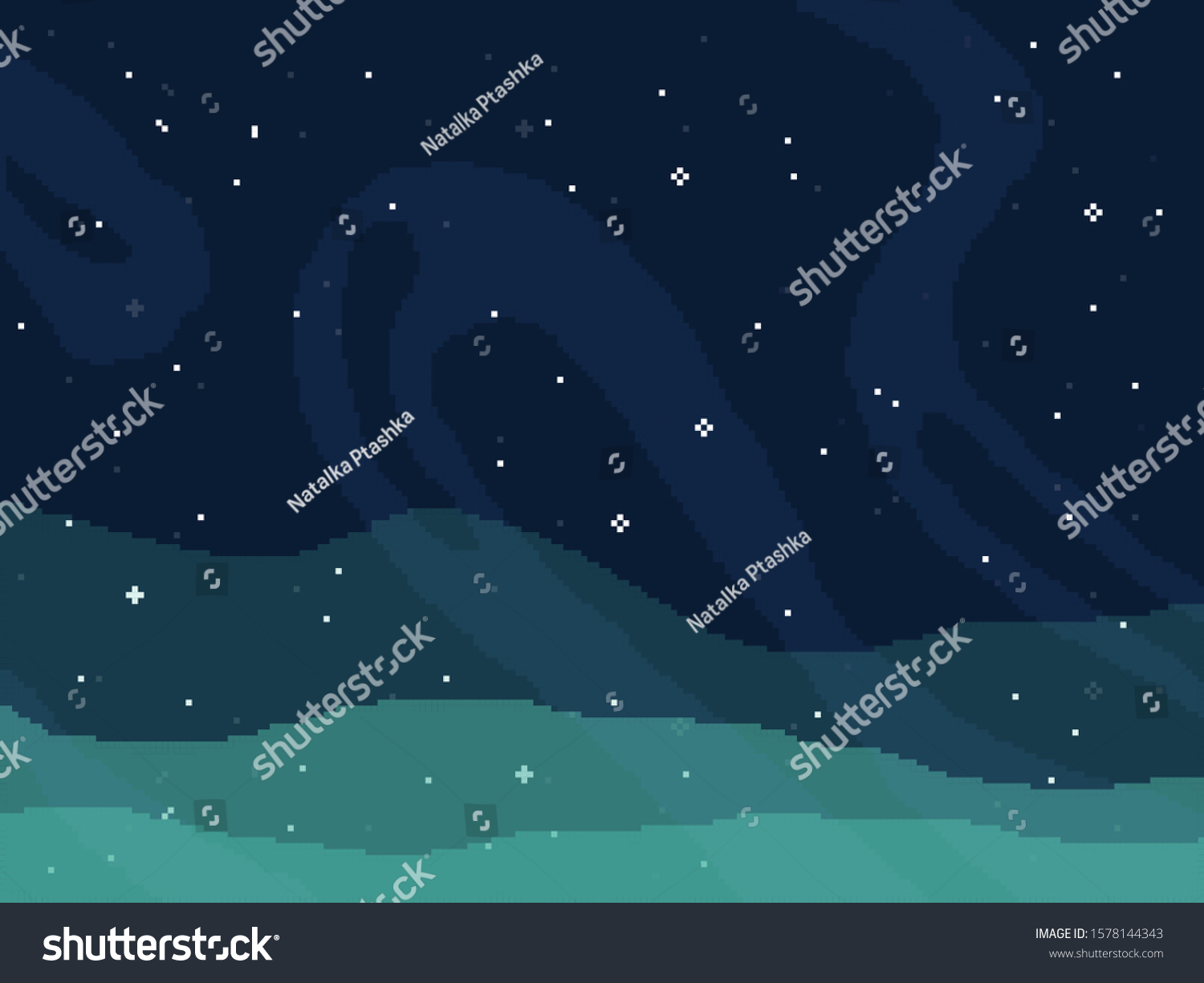 Starry Space Vector Background Pixel Art Stock Vector (Royalty Free ...