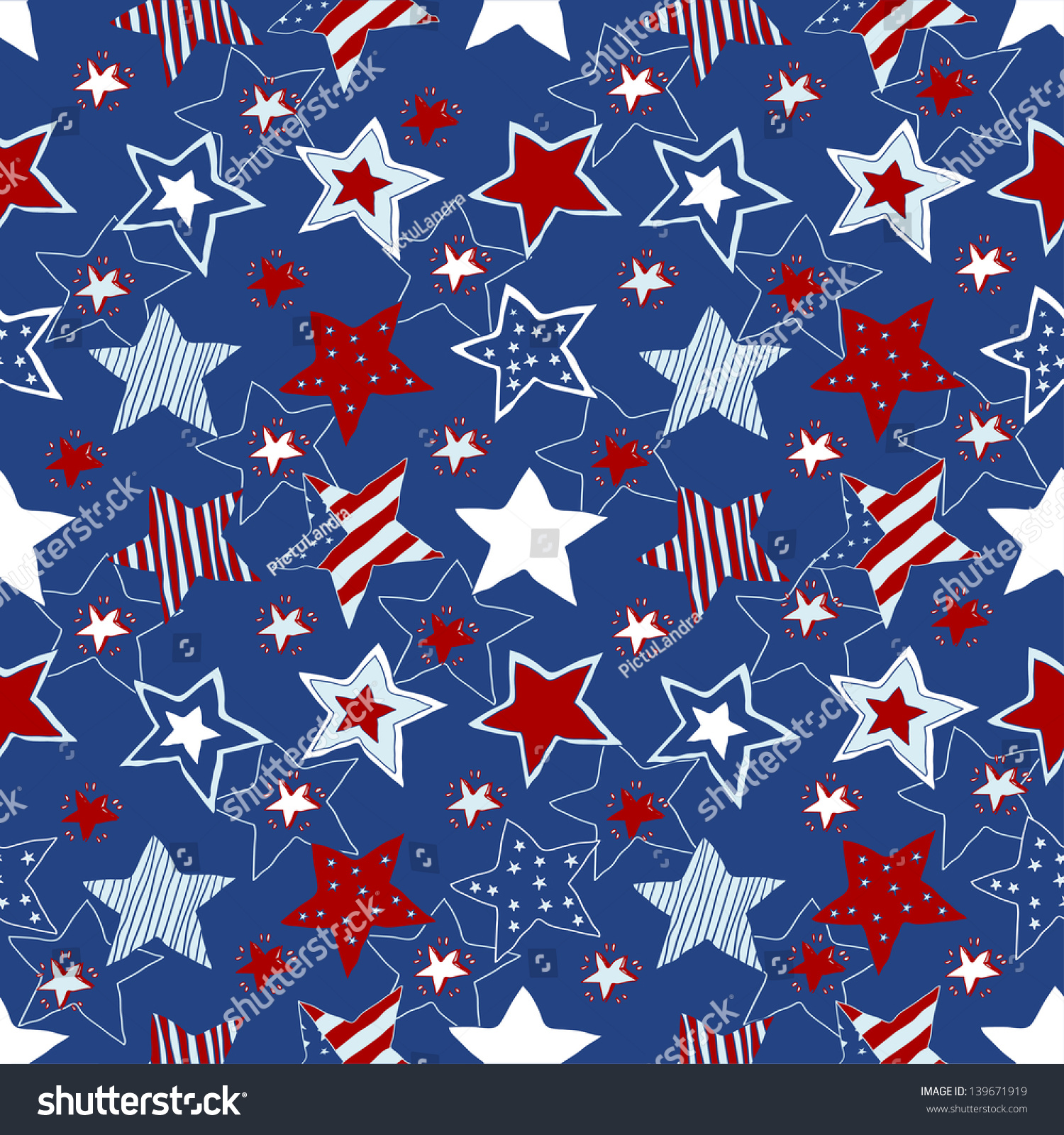 Stars Stripes Seamless Pattern Stock Vector (Royalty Free) 139671919 ...