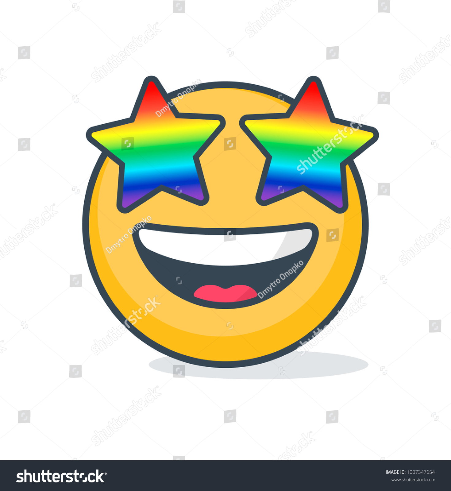 Stars Eye Emoticon Stock Vector (Royalty Free) 1007347654