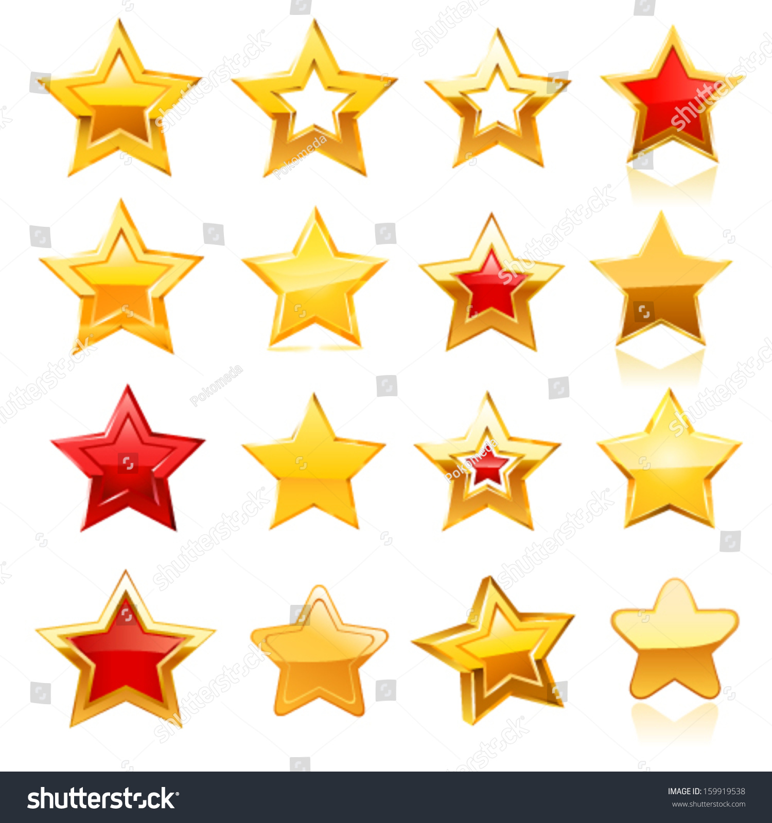 Stars Set Vector Stock Vector (Royalty Free) 159919538 | Shutterstock