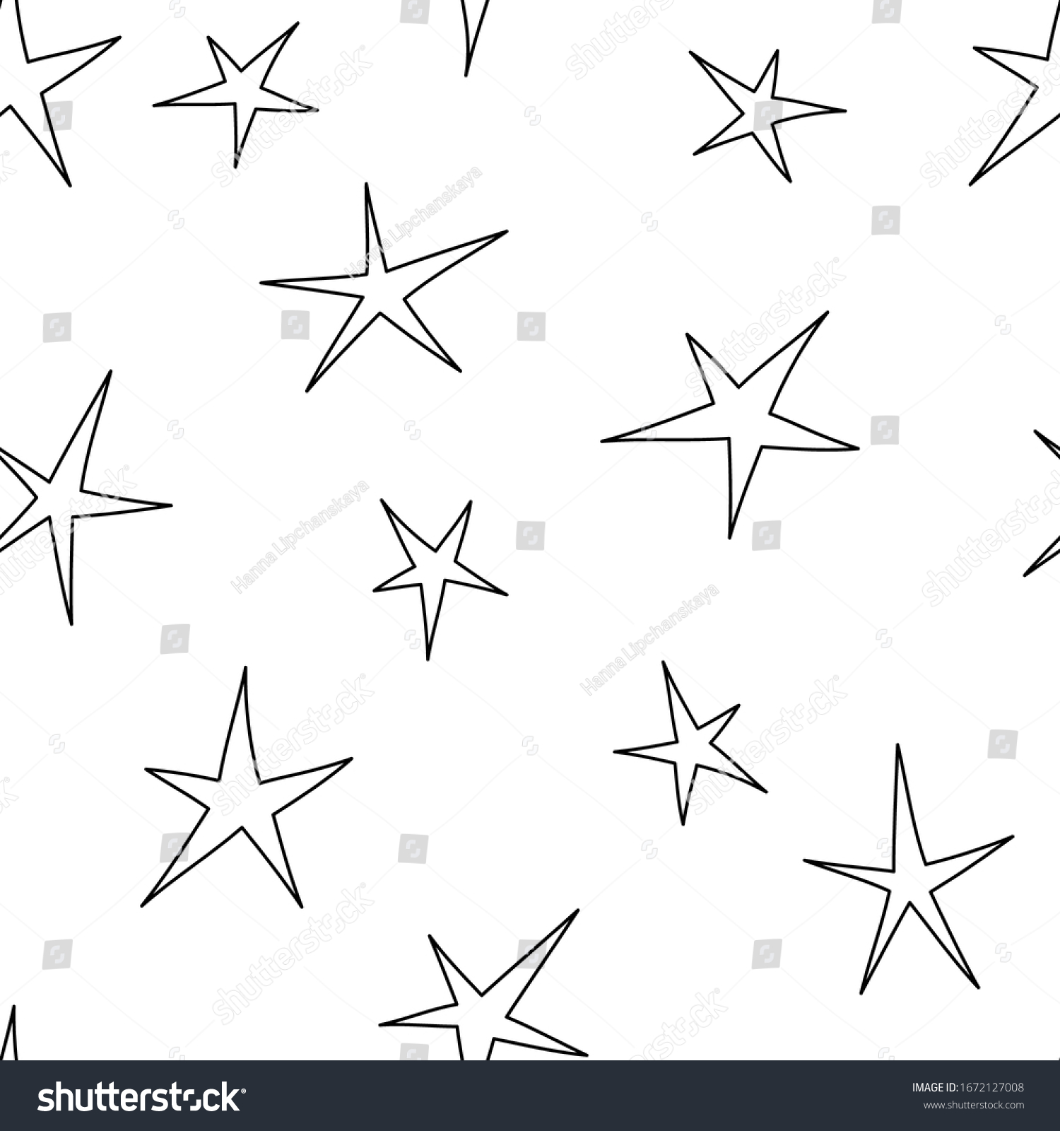 Stars Simple Drawing Background Seamless Transparent Stock Vector ...