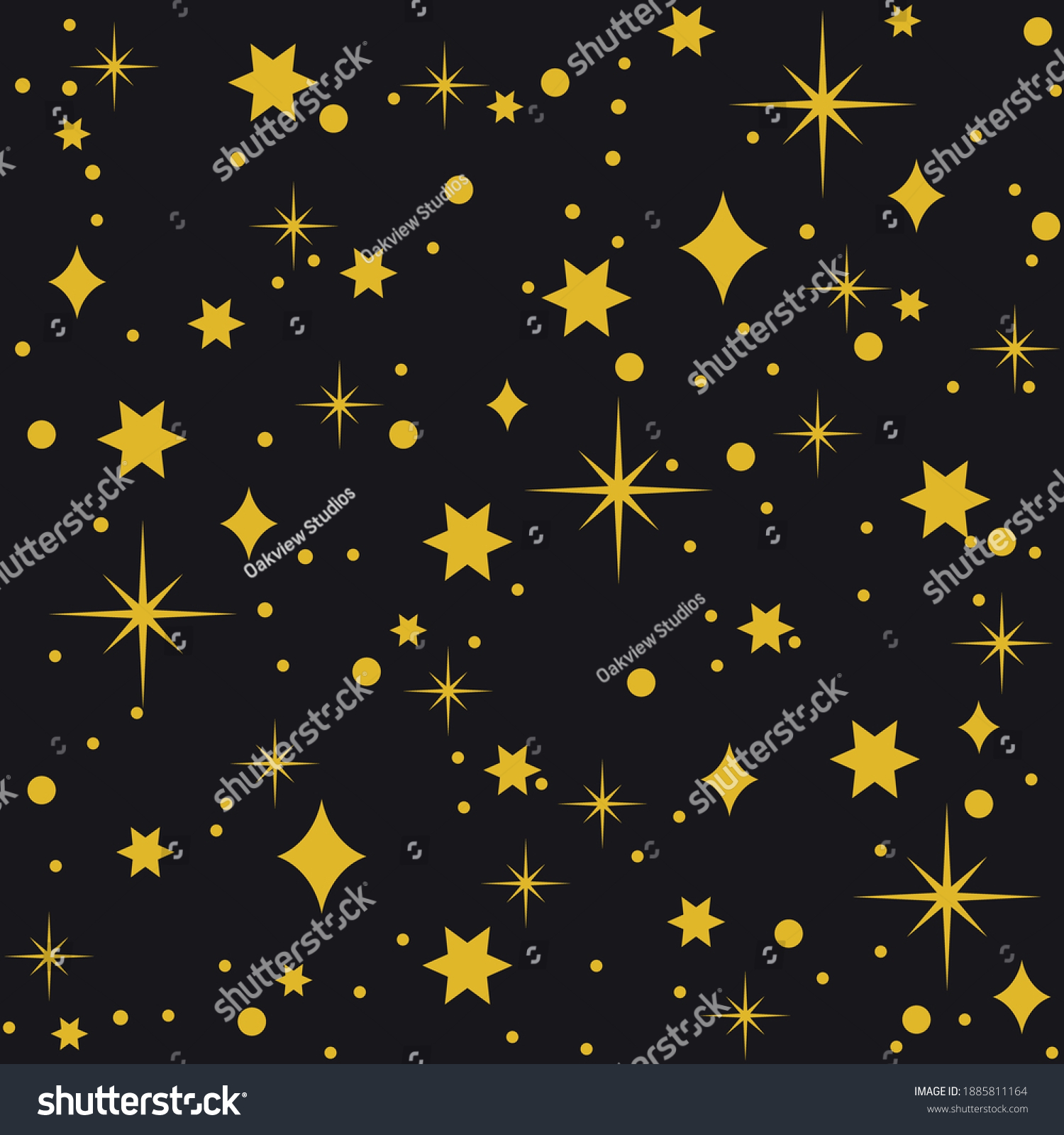 Stars Sparkle Seamless Pattern Backgrounds Stock Vector (Royalty Free ...
