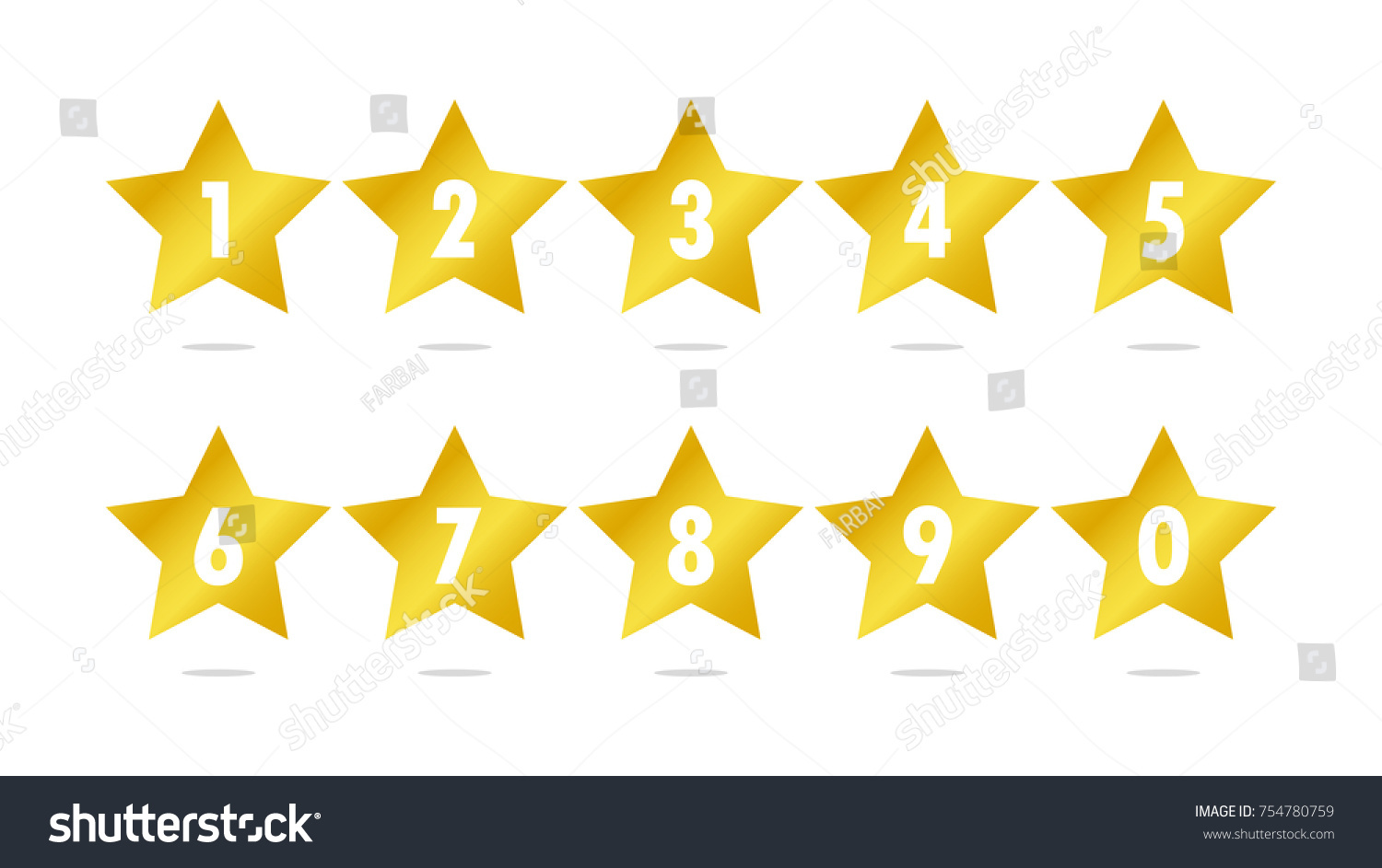Stars Numbers 09 Vector Stock Vector (Royalty Free) 754780759 ...