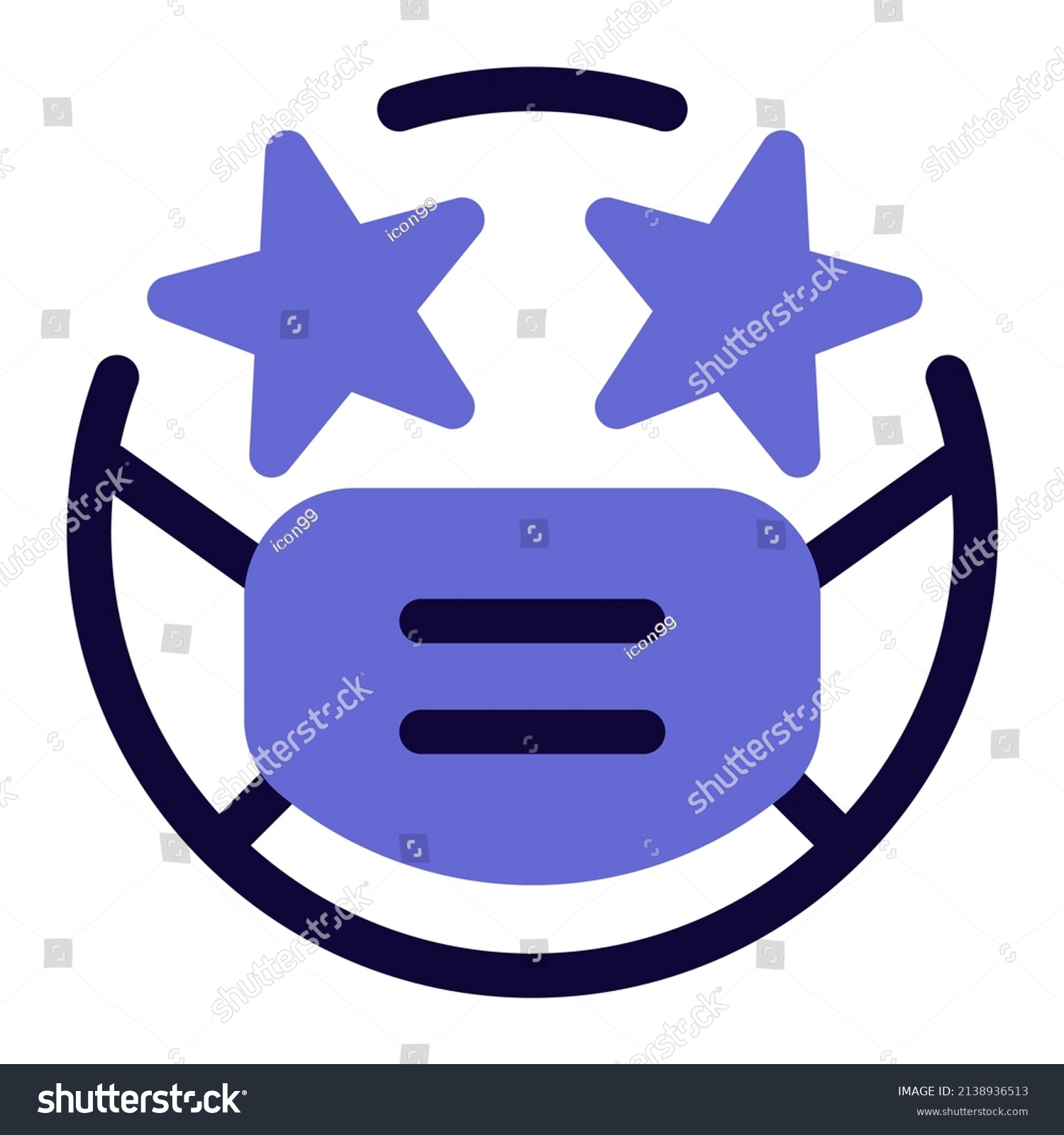 Starstruck Eyes Mask Emoji Layout Stock Vector Royalty Free