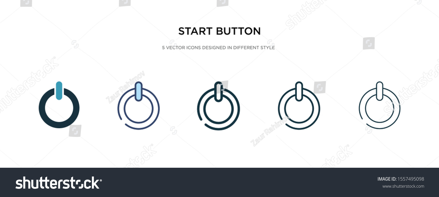 Start Button Icon Different Style Vector Stock Vector (Royalty Free ...
