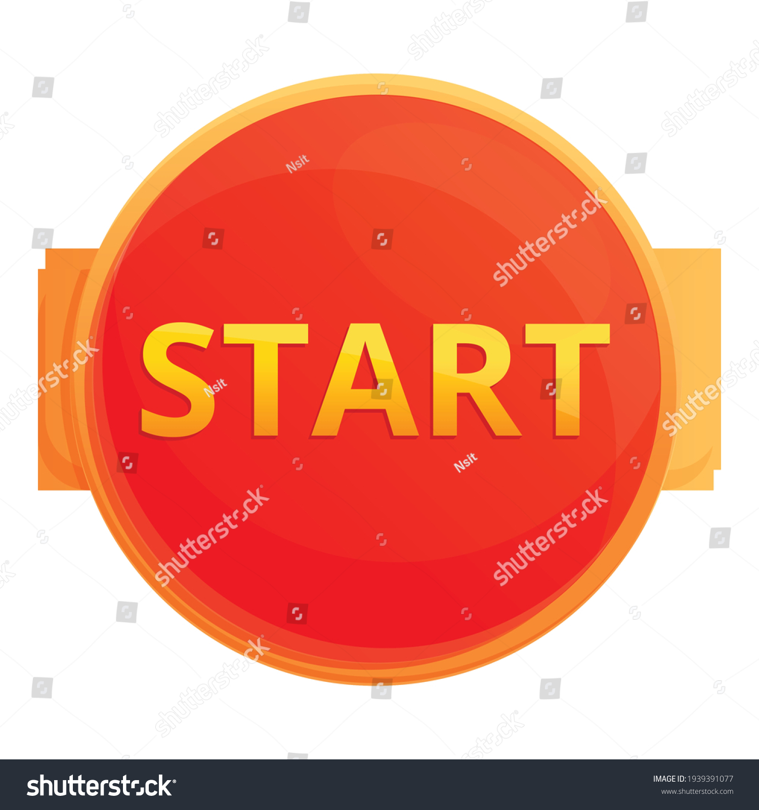 Start Button Interface Icon Cartoon Start Stock Vector (Royalty Free ...