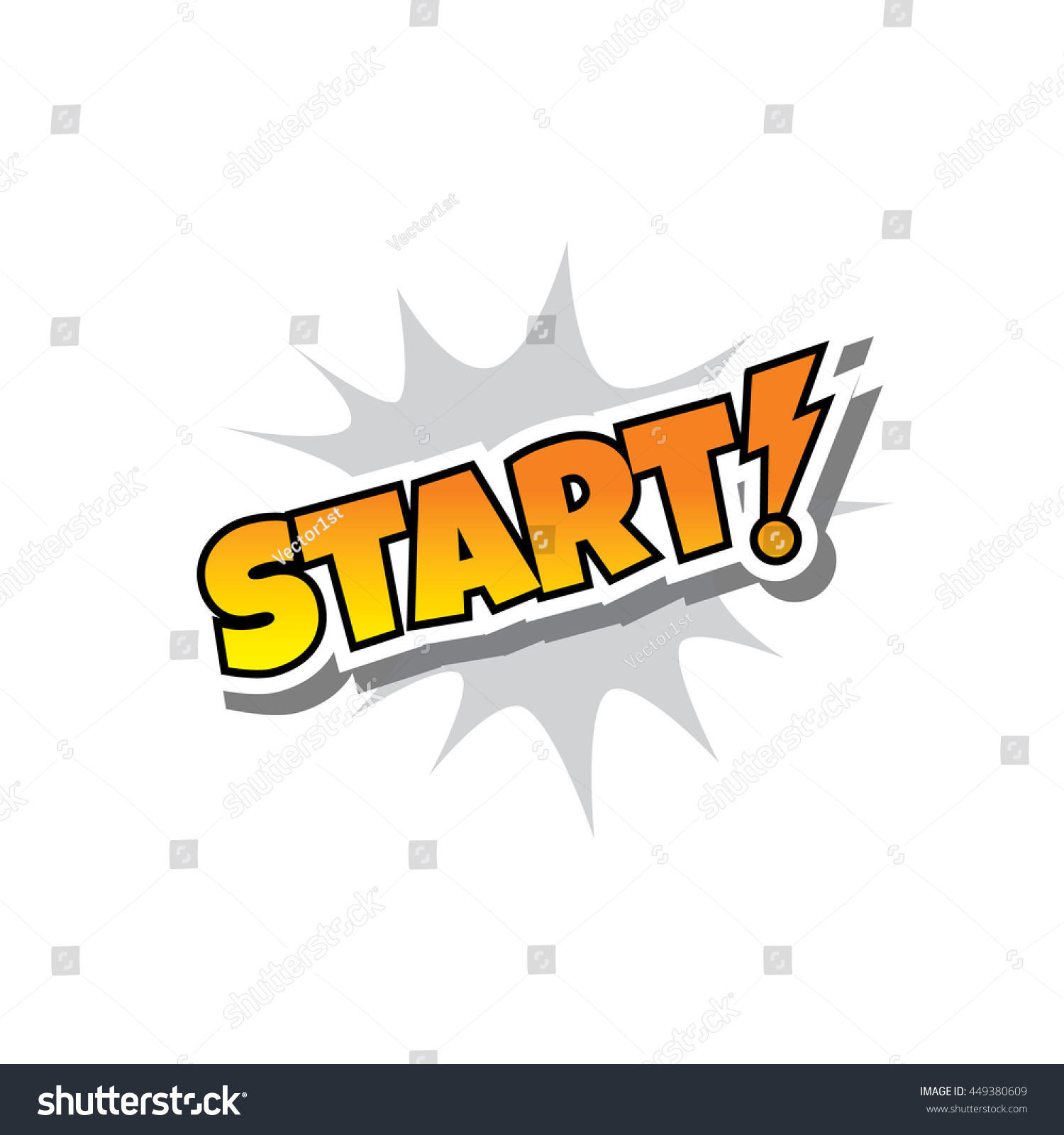 Start Comic Speech Bubble Cartoon Game Stock Vector (Royalty Free ...