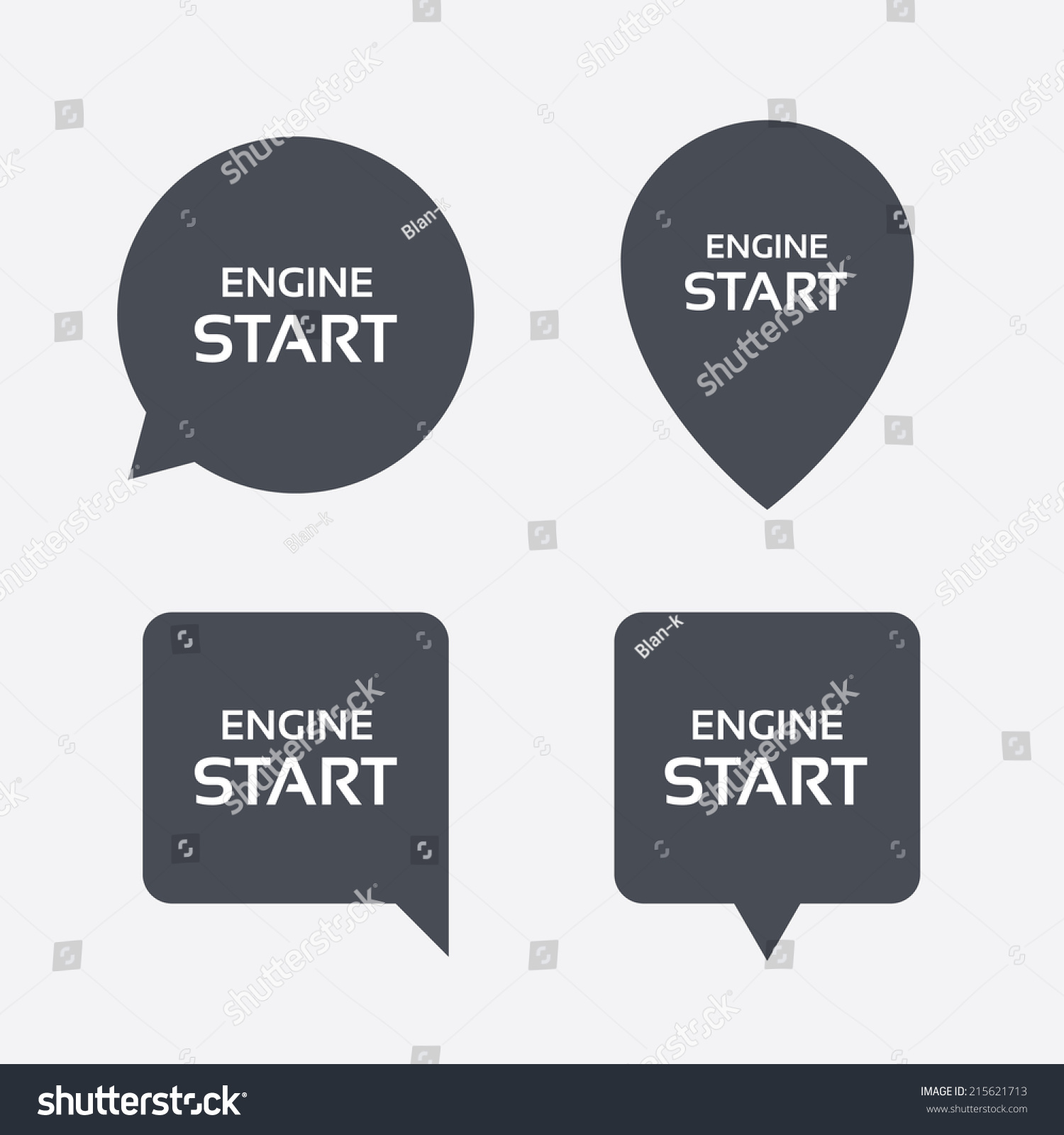 Start Engine Sign Icon Power Button Stock Vector (Royalty Free) 215621713
