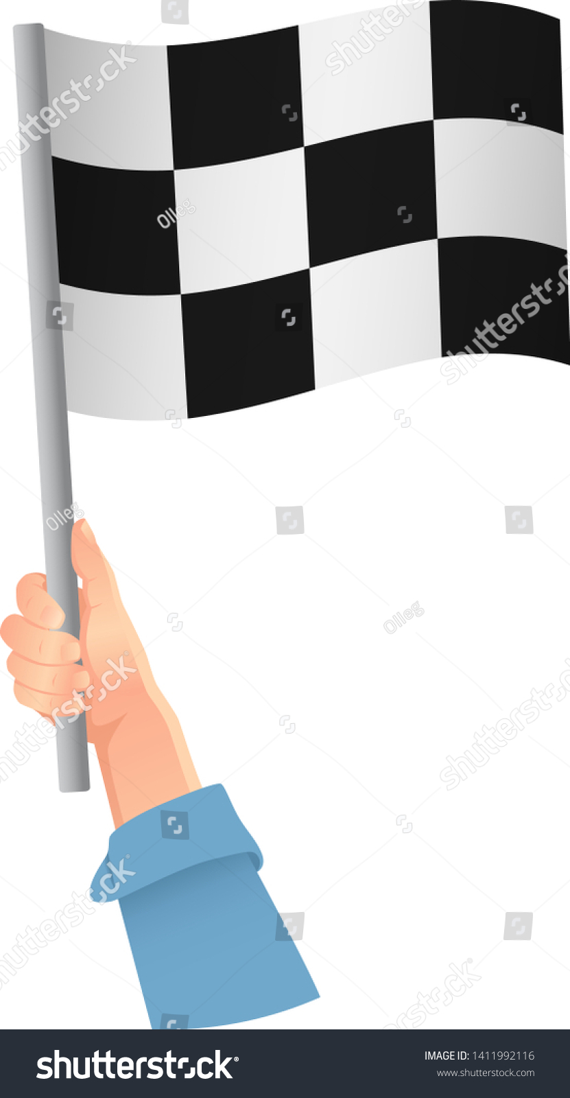Start Flag Hand Icon Stock Vector (Royalty Free) 1411992116 | Shutterstock