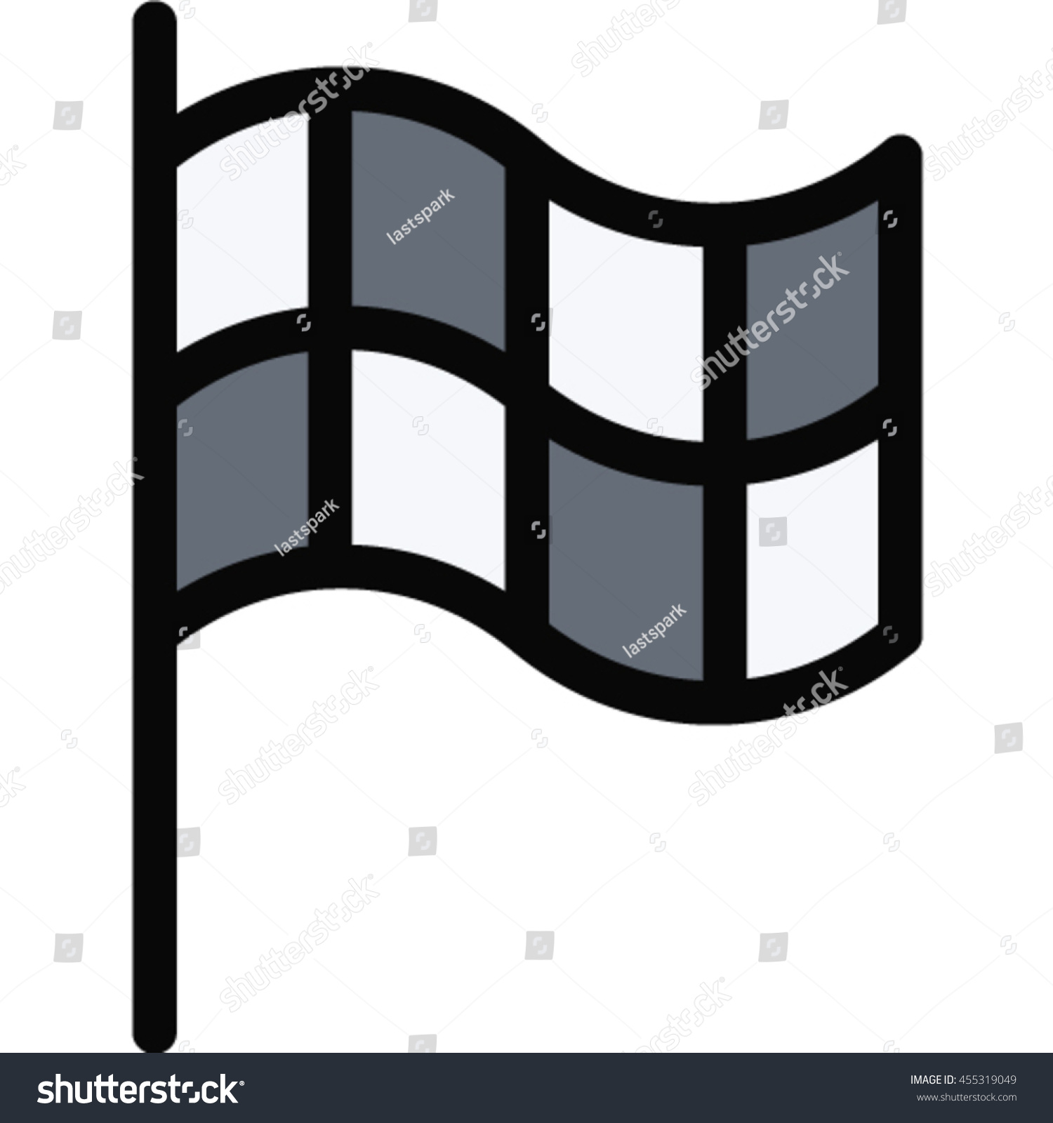 Start Flag Outline Icon Stock Vector (Royalty Free) 455319049 ...