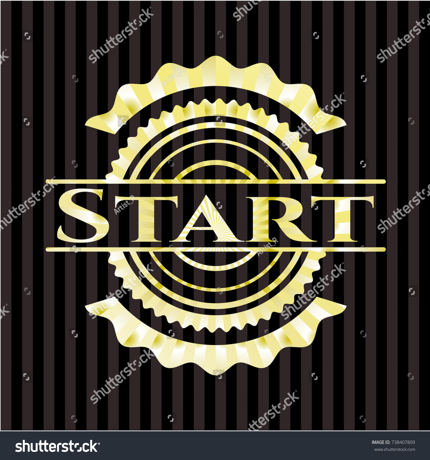 Start Gold Emblem Stock Vector (Royalty Free) 738407809 | Shutterstock