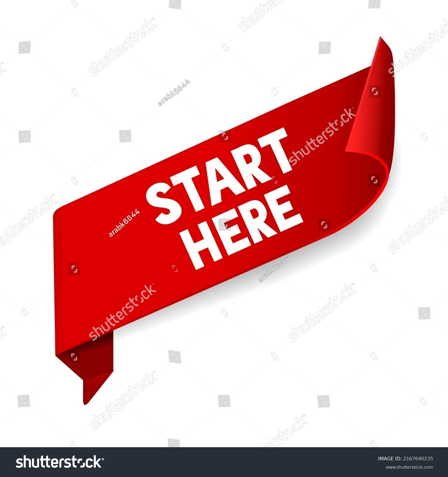 Start Here Banner Sign Moder Web Stock Vector (Royalty Free) 2167640235 ...