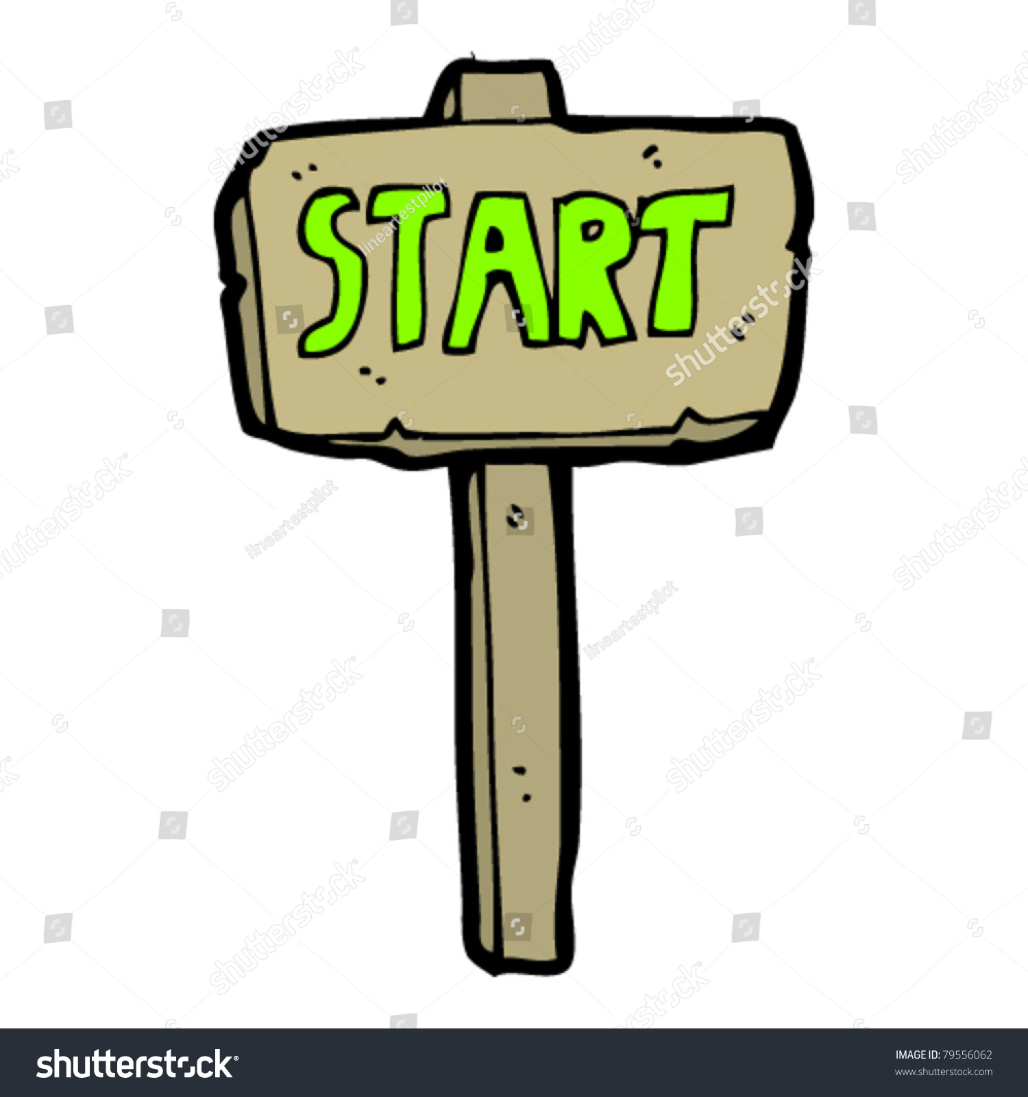 Start Sign Cartoon Stock-vektorgrafik 79556062 - Shutterstock