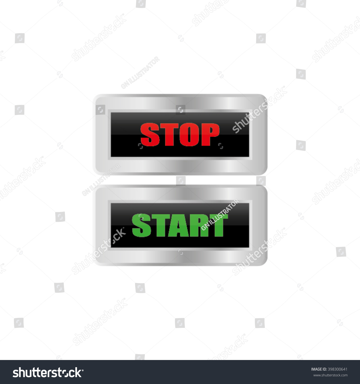 Start Stop Button Icon Vector Illustration: vector de stock (libre de ...