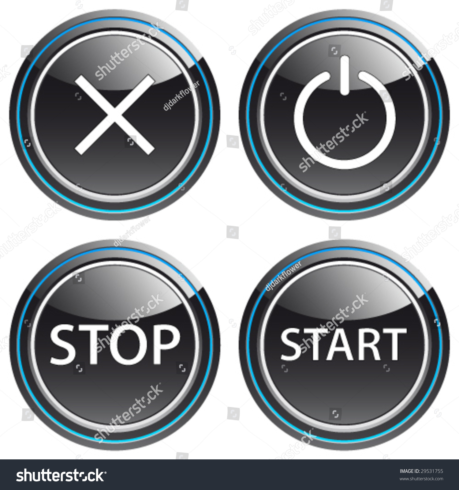 Start, Stop - Buttons Stock Vector Illustration 29531755 : Shutterstock