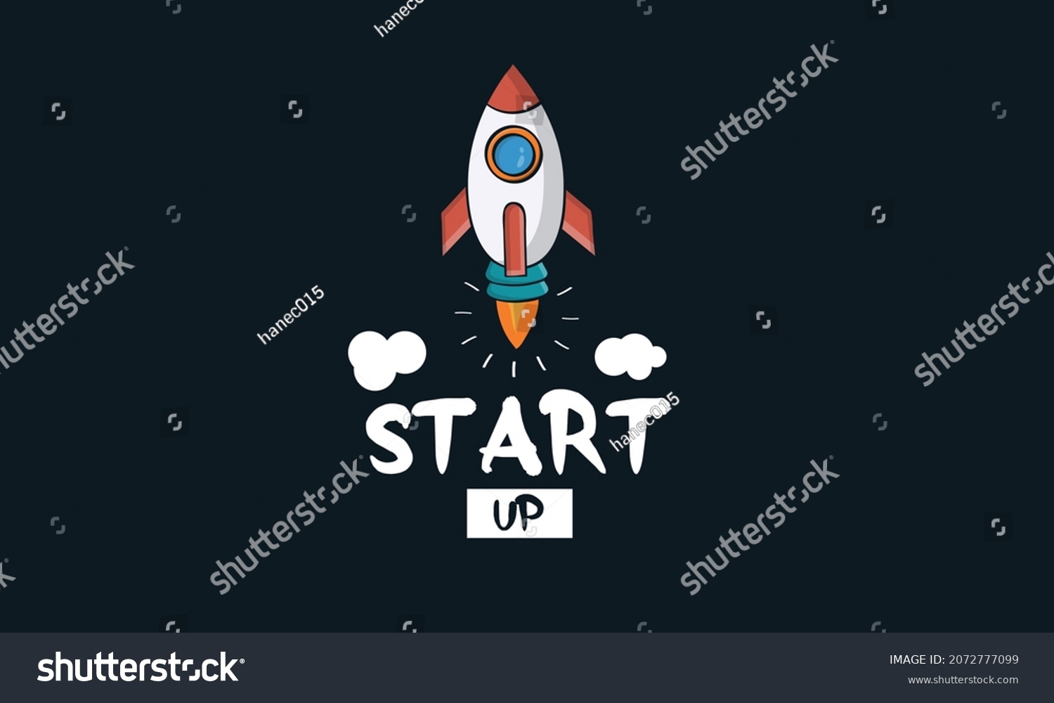Start Concept Comic Start Text Rocket Stock Vector (Royalty Free ...